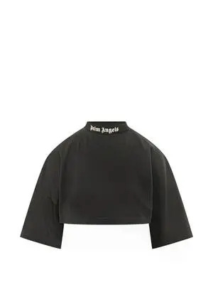 Palm Angels Logo-print Cropped Top - Black