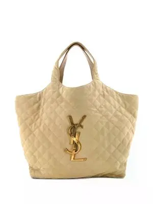 Saint Laurent Icare Shopping Quilted Nubuck Maxi Tote Bag