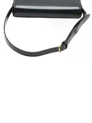 Celine 2010-2026 Shiny Calfskin Triomphe Claude Shoulder Bag - Black