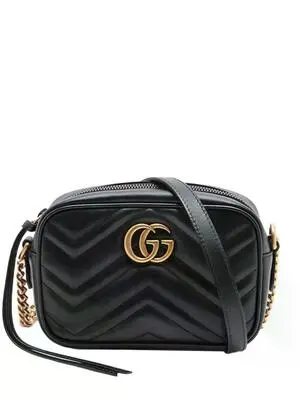 Gucci 2016 Mini Gg Marmont Matelasse Leather Crossbody Bag - Black