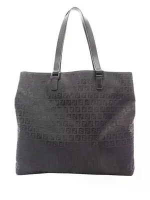 Fendi 2000-2010 Zucchino Canvas Tote Bag - Black