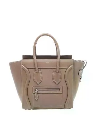 Celine 2010-2026 Micro Leather Luggage Tote Bag - Brown