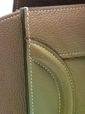 Celine 2010-2026 Micro Leather Luggage Tote Bag - Brown