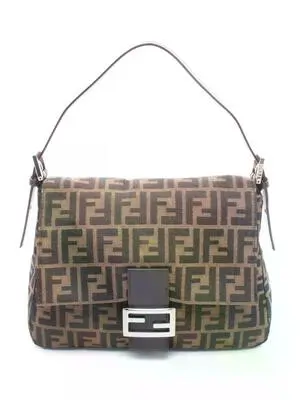 Fendi 2000-2010 Zucca Canvas Mamma Forever Shoulder Bag - Brown
