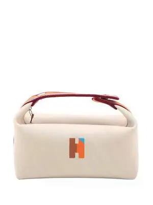 Hermès 2000-2026 Small Toile Bride A Brac H Pavillon Case Vanity Bag - Brown