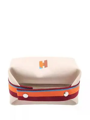 Hermès 2000-2026 Small Toile Bride A Brac H Pavillon Case Vanity Bag - Brown