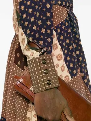 Zimmermann Tuck Patchwork-print Belted Mini Dress