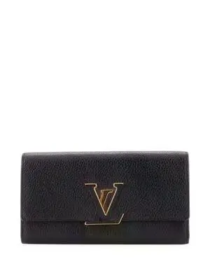 LOUIS VUITTON Capucines Wallet Leather Small Wallets - Black