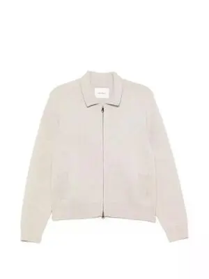 LISA YANG Aleya Zip-up Collared Sweater - Neutrals