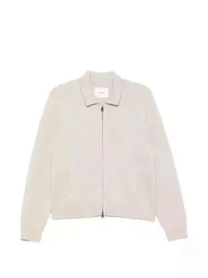 LISA YANG Aleya Zip-up Collared Sweater - Neutrals