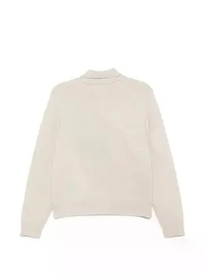 LISA YANG Aleya Zip-up Collared Sweater - Neutrals