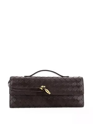 Bottega Veneta Andiamo Top Handle Intrecciato Nappa Long Clutch Bag - Brown