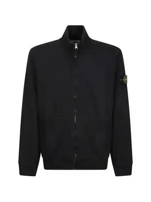 Stone Island 6100066 Brushed Organic-cotton Fleece Track Jacket - Black