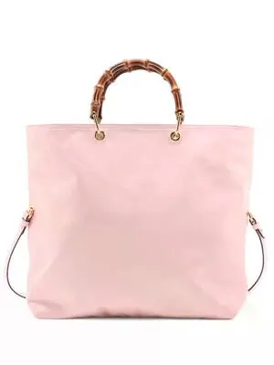 Gucci 2016-2026 Tall Leather Bamboo Shopper Tote Satchel - Pink