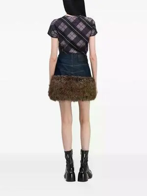 Marc Jacobs Faux-fur Denim Mini Skirt