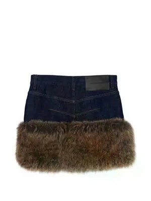Marc Jacobs Faux-fur Denim Mini Skirt