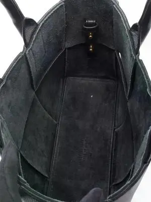 Bottega Veneta 2012-2026 Mini Lambskin Intreccio Arco Tote Satchel - Black