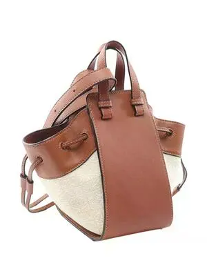 Loewe 2010-2026 Mini Leather And Canvas Hammock Bag Satchel