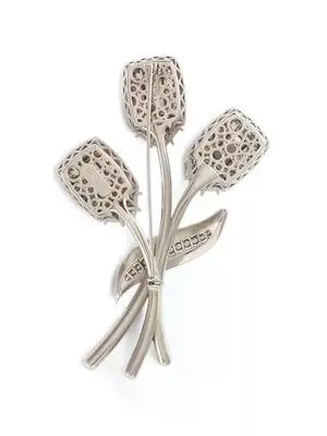 Dolce & Gabbana Flower Brooch With Rhinestones