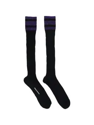 Dsquared2 Ribbed Stripe-detail Socks - Black