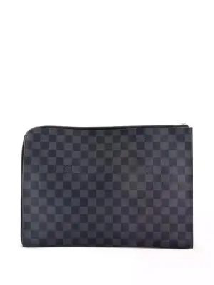LOUIS VUITTON Damier Graphite Pochette Jour Gm Clutch Bag - Black