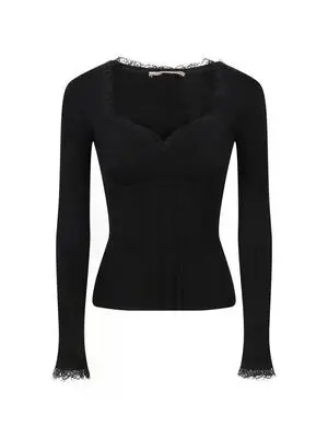TWINSET Lace-trim Jumper - Black