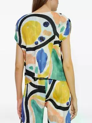 Issey Miyake Roll Abstract-print Pleated Blouse