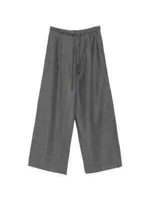 Soeur Hugues Drawstring Wool Trousers - Grey
