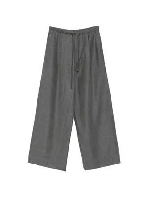 Soeur Hugues Drawstring Wool Trousers - Grey