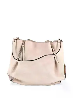 Burberry Maidstone Leather And House Check Canvas Tote Bag