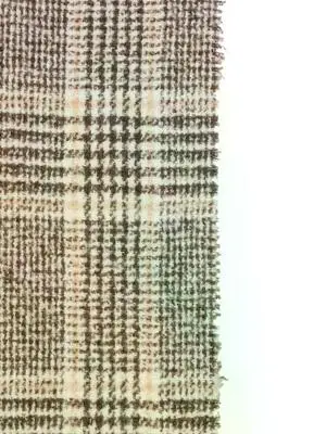 Destin Check-pattern Frayed Scarf - Brown