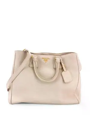 Prada Convertible Shopper Vitello Daino Large Tote Bag - White