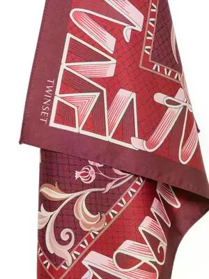 TWINSET Floral-print Logo-border Scarf