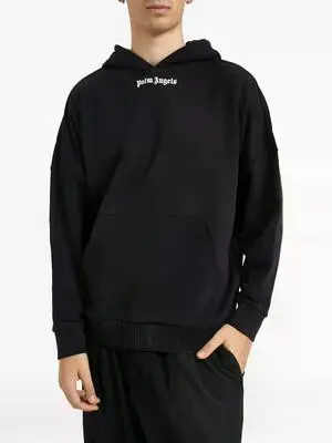 Palm Angels Logo-print Hoodie - Black