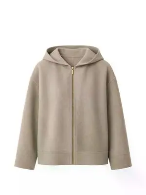 Max Mara Hooded Zip-up Hoodie - Neutrals