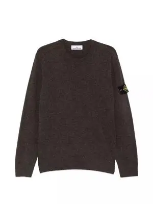 Stone Island Logo-patch Knit Sweater - Brown