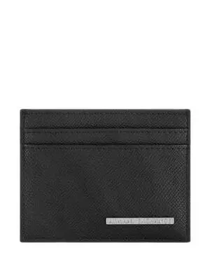Armani Exchange Textured Logo-plaque Cardholder - Black