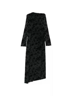 Imperial Floral-print Devoré-effect Midi Dress - Black
