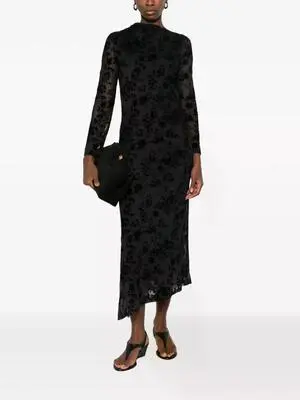 Imperial Floral-print Devoré-effect Midi Dress