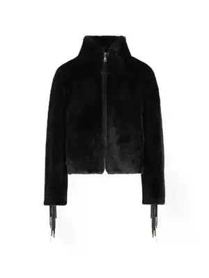 UNCOMMON Fringe-detail Funnel-neck Jacket