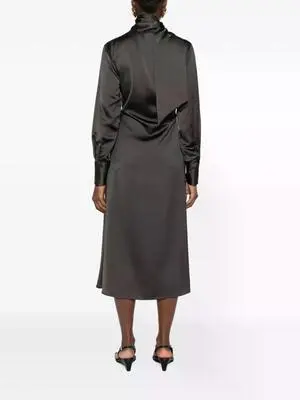 Imperial Satin-finish Wrap Midi Dress