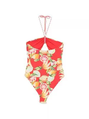 Farm Rio Fruit-print Cutout Swimsuit