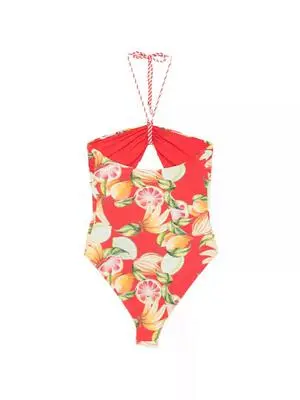 Farm Rio FARM Rio Fruit-Print Cutout Swimsuit Orange