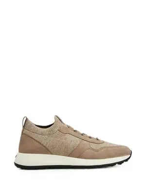 TOD'S Suede-panelled Wool-blend Sneakers - Neutrals
