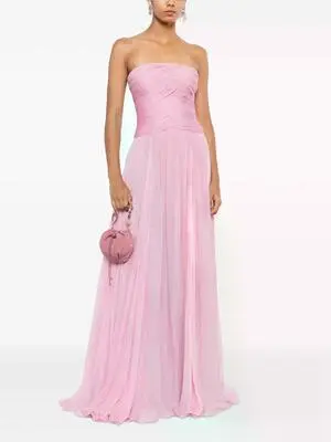 Zuhair Murad Strapless Silk-chiffon Gown - Pink