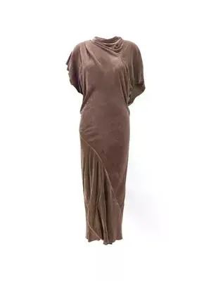 Rick Owens Draped Asymmetric-hem Dress - Brown