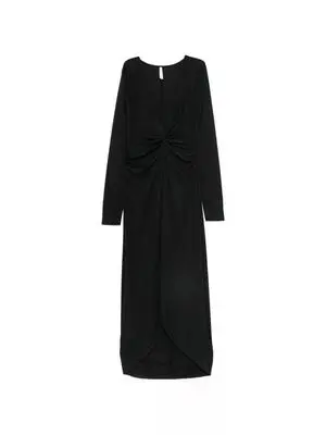 Imperial Twist-detail V-neck Midi Dress - Black