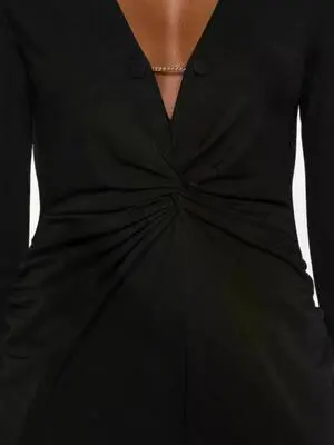 Imperial Twist-detail V-neck Midi Dress