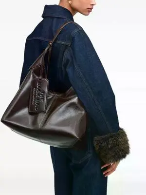 Marc Jacobs Belted Sack Bag In Crinkle Leather - Brown