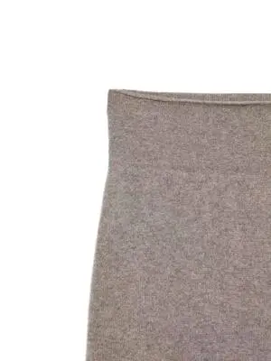 VANISE Cashmere Knitted High-waisted Palazzo Pants - Neutrals